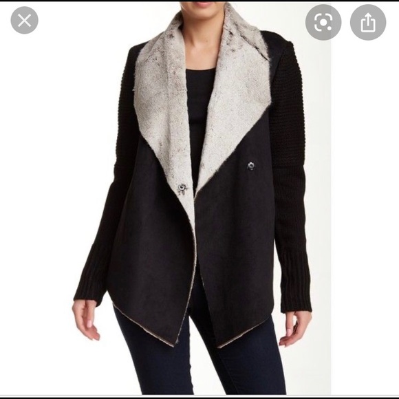 blanc noir | Jackets & Coats | Bnci By Blanc Noir Faux Suede And Shearling Jacket | Poshmark